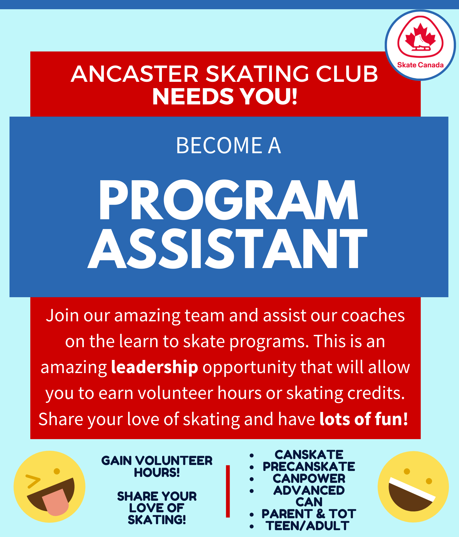 Program Assistants | Ancaster Skating Club